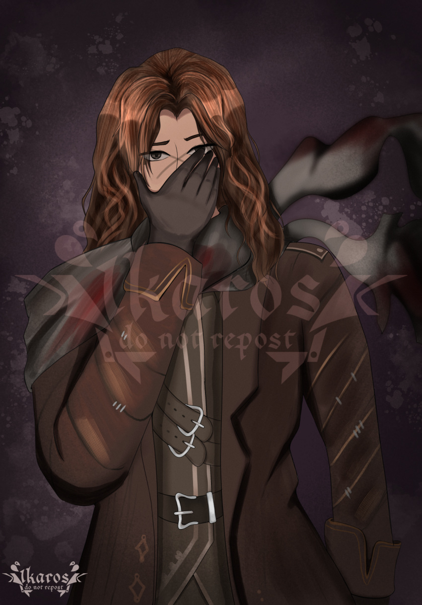 Safebooru - blood blood on clothes blurry edges brown hair erlking ...