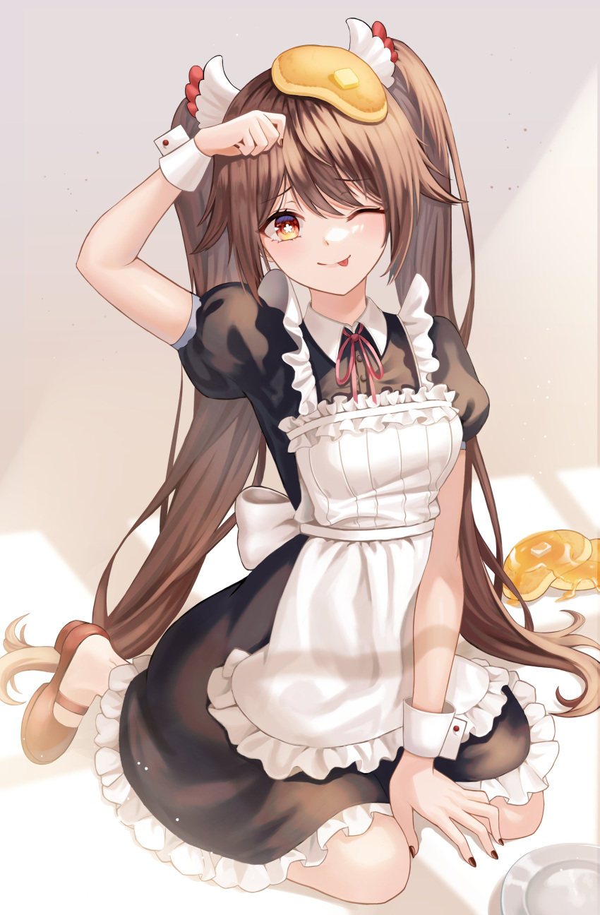 Safebooru - 1girl ;p absurdres alternate costume apron arin art back ...