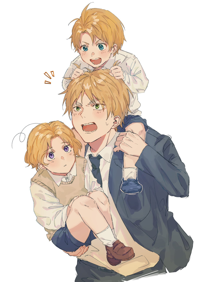 Safebooru - 3boys aged down ahoge america (hetalia) axis powers hetalia blonde hair blue eyes ...