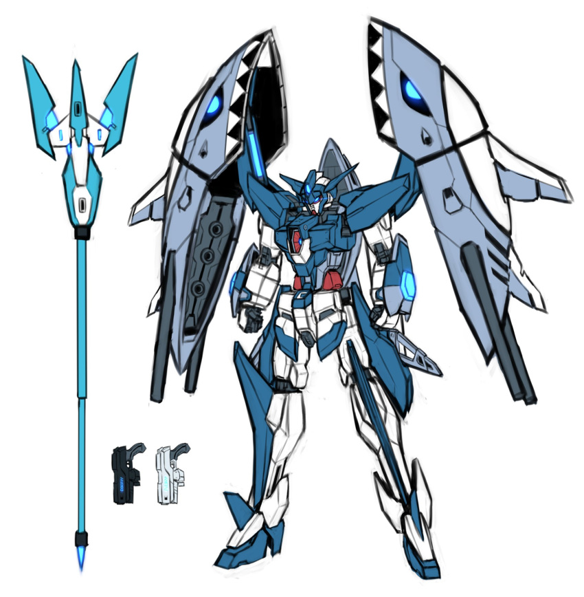 Safebooru - abyss gundam beam gun chest cannon full body gun gundam ...