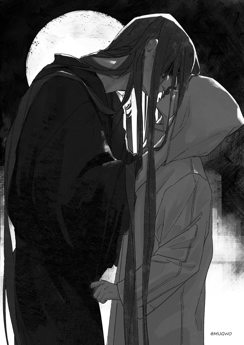 Safebooru - 1boy 1girl absurdres blood blood on face cowboy shot english commentary facing ...