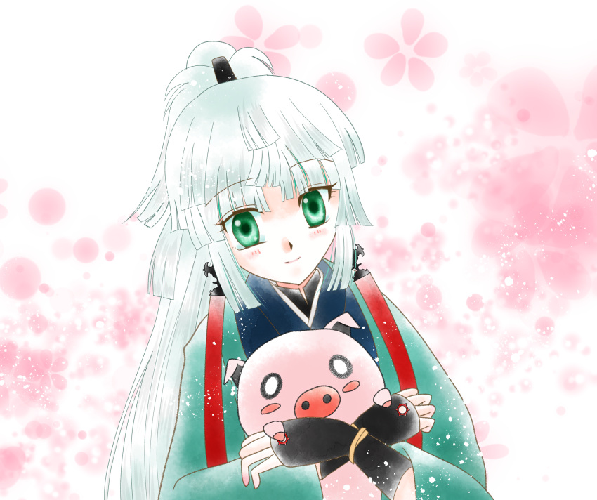 Safebooru - 1girl 2000s (style) animal hug blunt ends blush closed ...