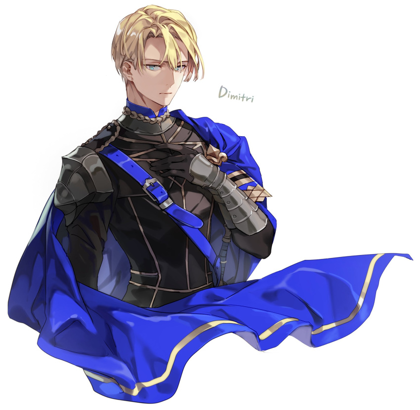 Safebooru - 1boy arm up armor armored gloves belt belt buckle black gloves black shirt blonde ...