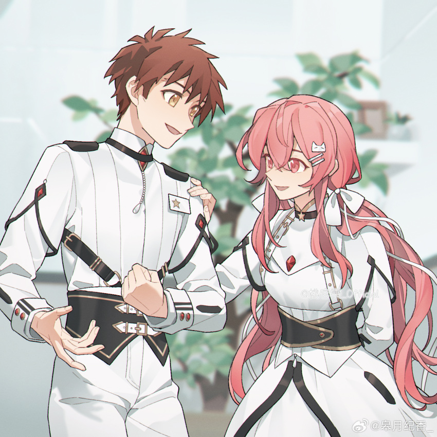 Safebooru - 1boy 1girl blush bow dress emiya shirou fate/stay night ...