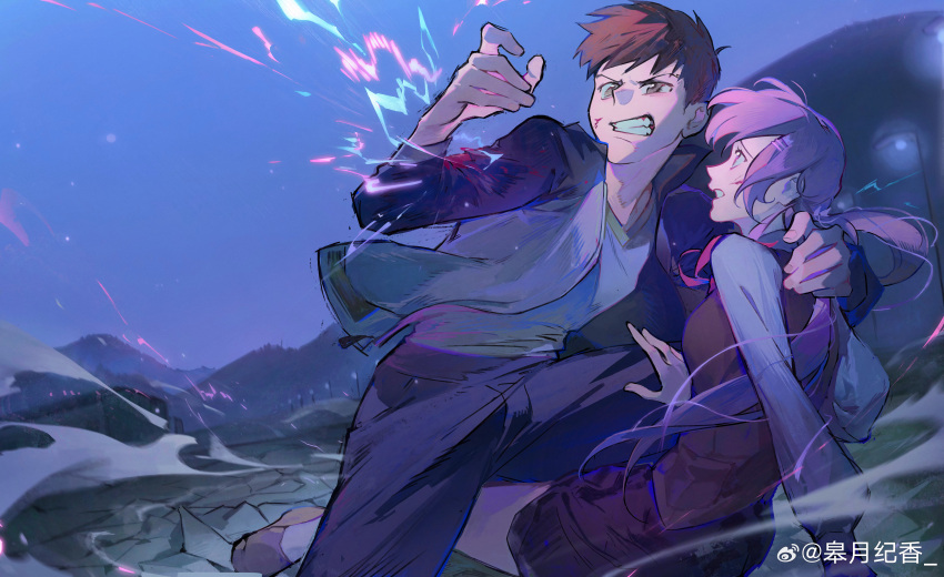 Safebooru - 1girl absurdres arch black jacket black skirt blood blood ...