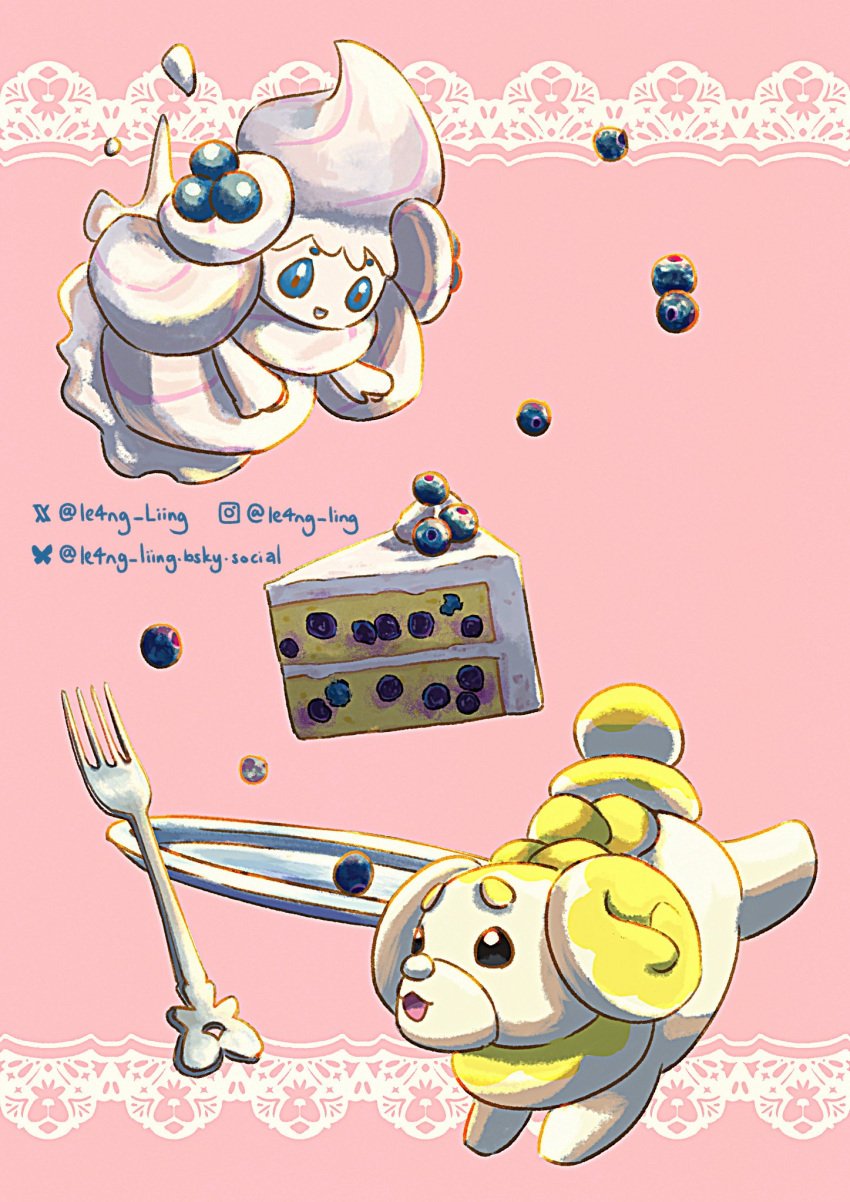 Safebooru - :d alcremie blue eyes bluesky logo bluesky username cake ...