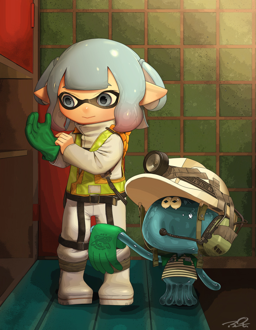 Safebooru - 1girl blue eyes blue hair boots closed mouth colored tips ...