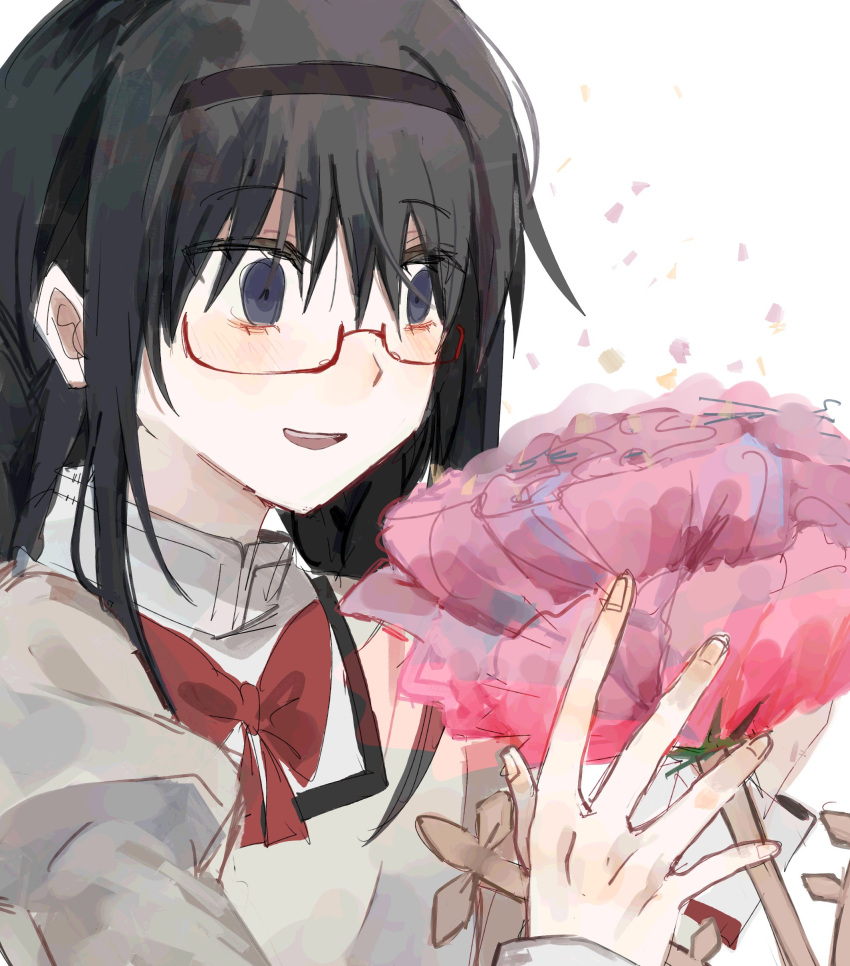 Safebooru - 1girl absurdres akemi homura axy cang bow bowtie flower ...