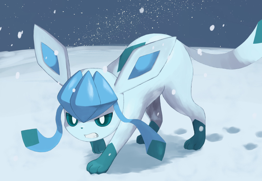 Safebooru - absurdres animal focus blue eyes bright pupils commentary glaceon highres jira ...