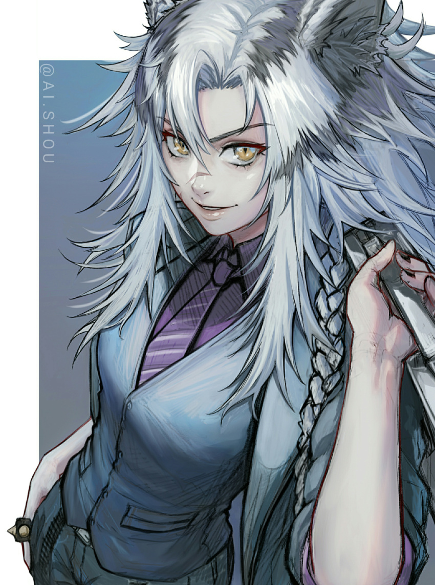 Safebooru - 1girl absurdres ai shou animal ears arknights black jacket ...