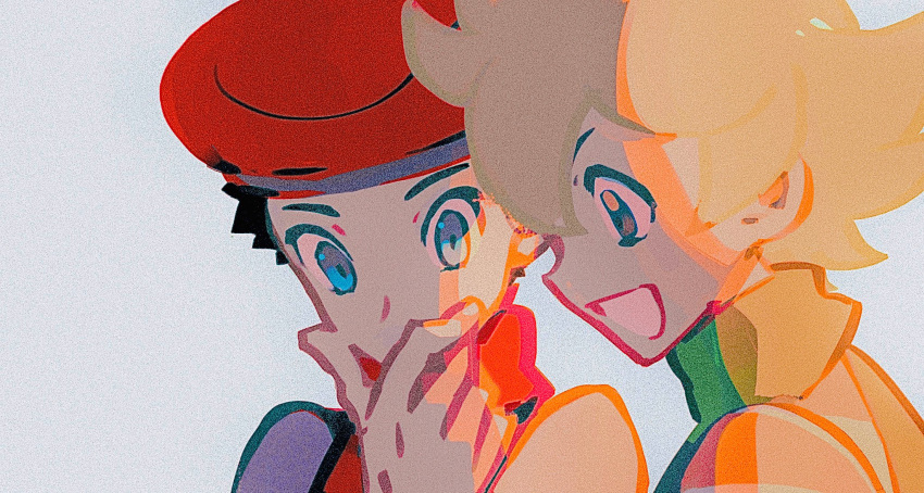Safebooru - 2boys barry (pokemon) beret black hair blonde hair blue ...