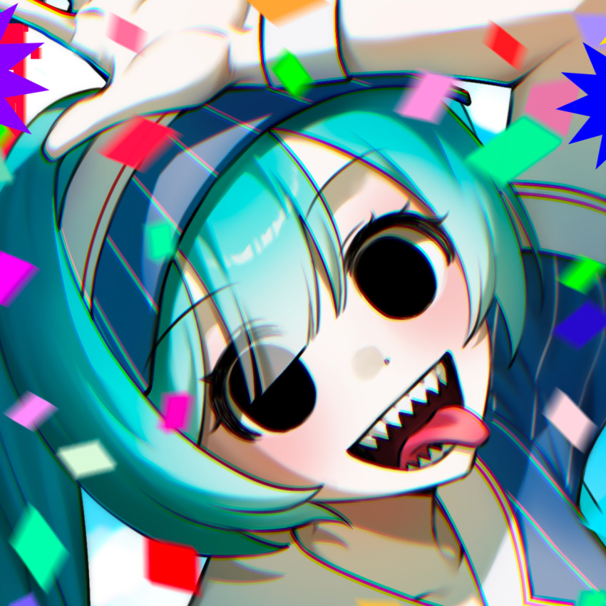 Safebooru - 1girl aqua hair black eyes blue dress blue hair dress hat ...