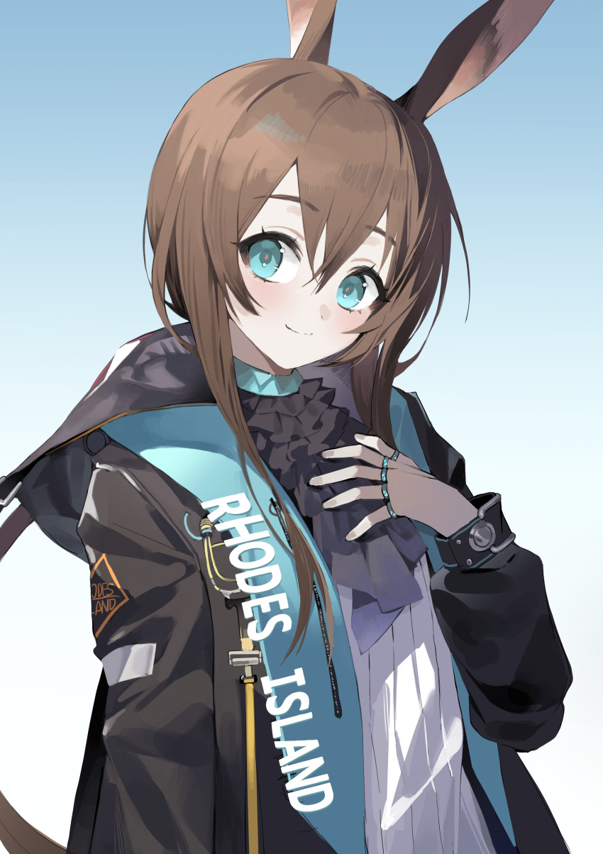 Safebooru - 1girl absurdres amiya (arknights) animal ears arknights ascot black ascot black ...