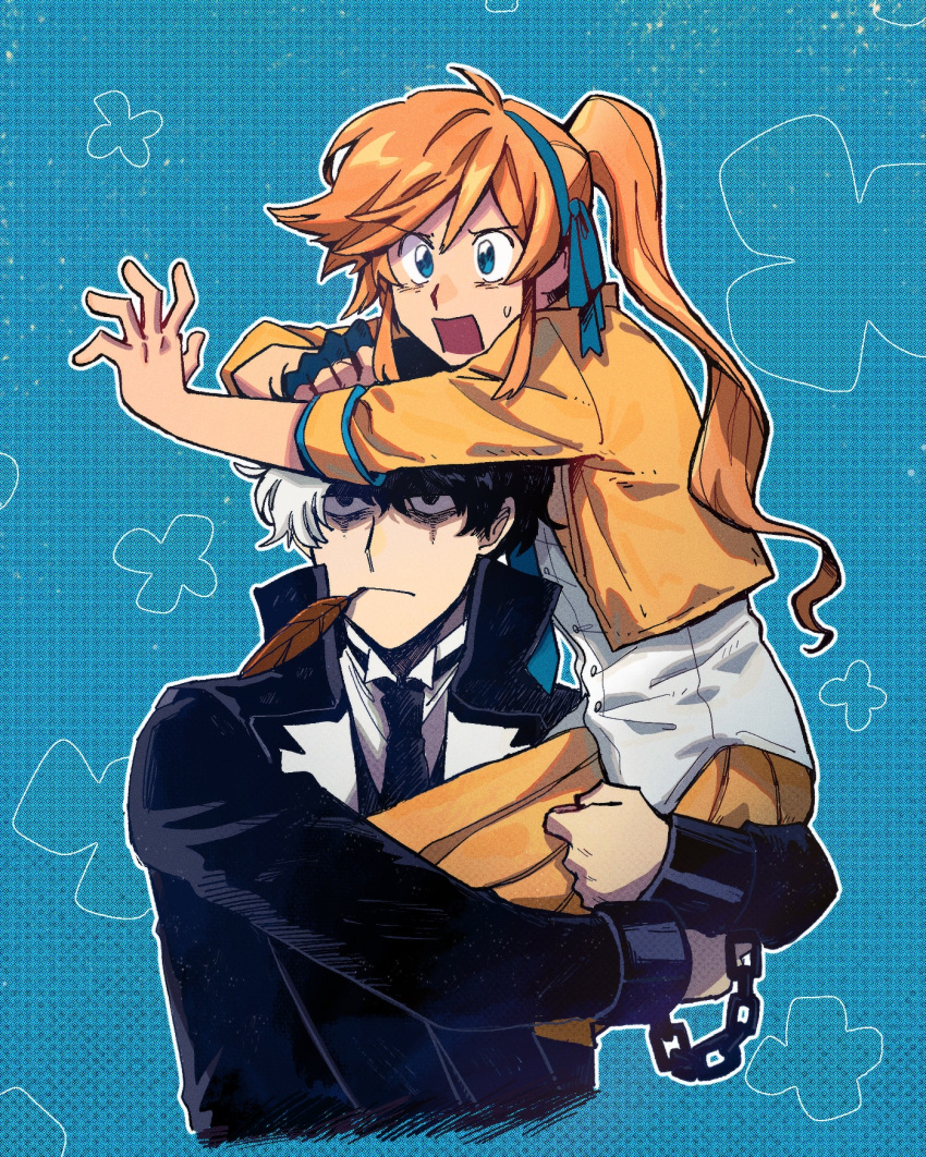 Safebooru - 1boy 1girl 79x (ox79xo) ace attorney athena cykes black hair black jacket black ...