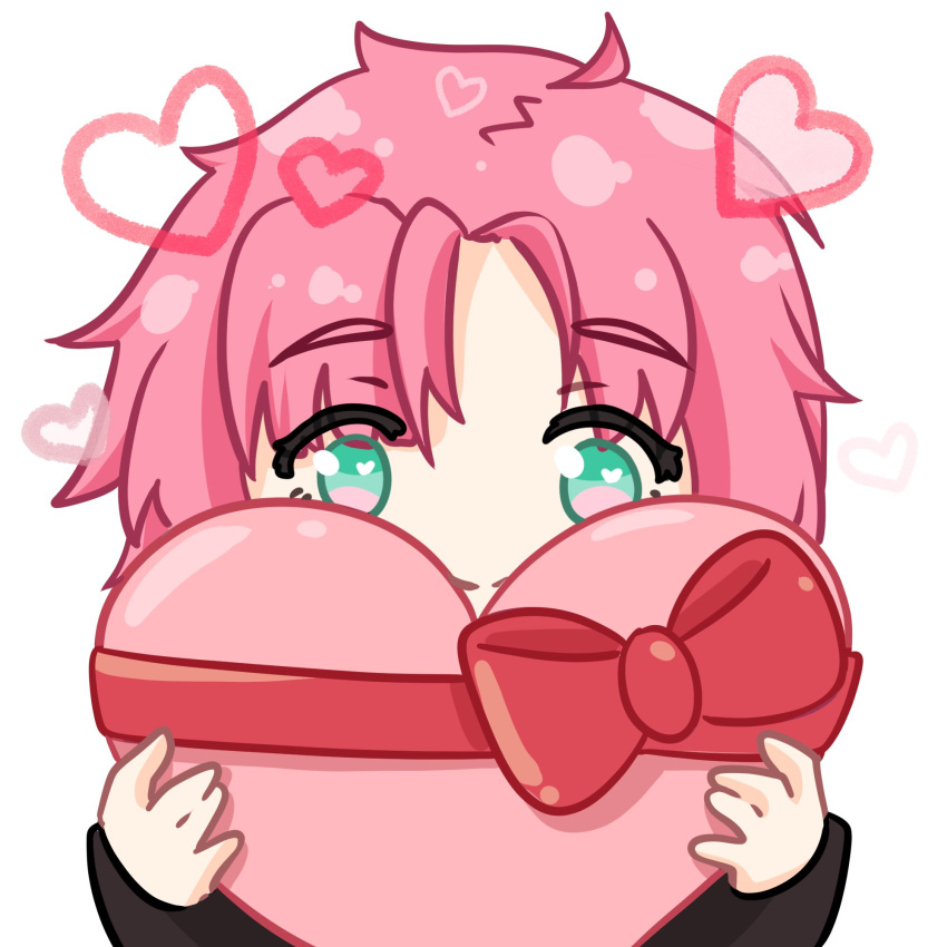 Safebooru - 1boy bow box commentary globie green eyes heart heart ...