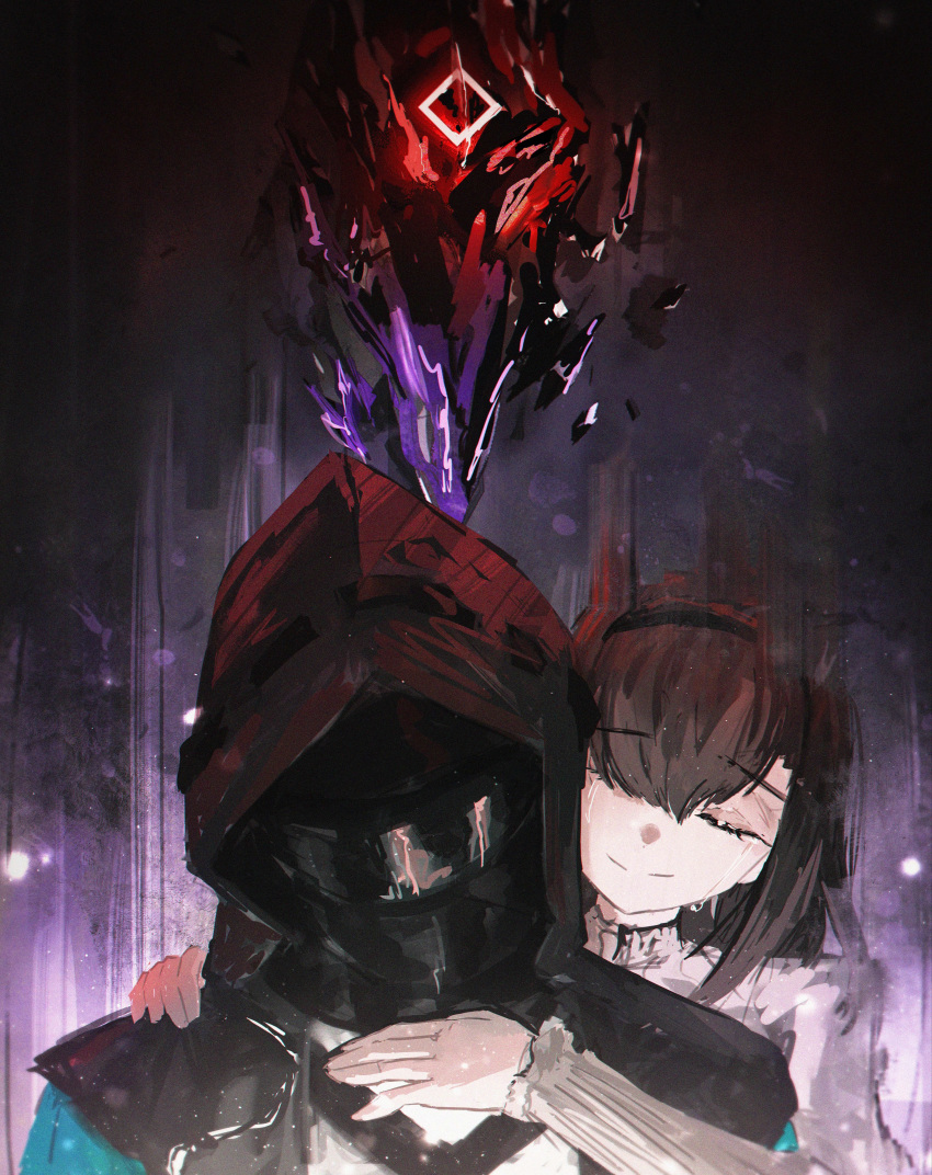Safebooru - 1boy 1girl arknights crying doctor (arknights) highres hug ...