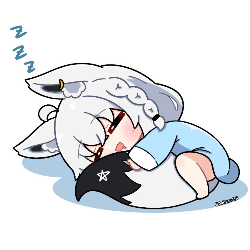 Safebooru - ahoge animal ear fluff animal ear piercing animal ears blue ...