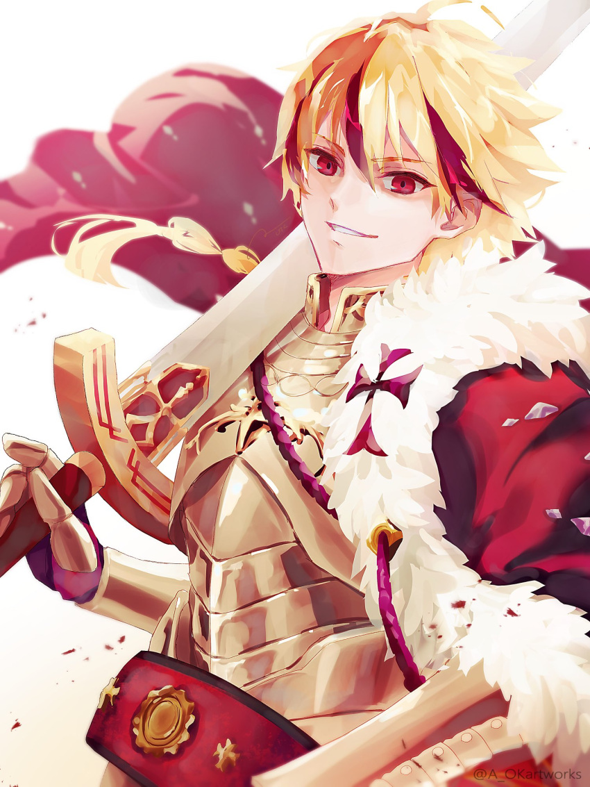 Safebooru - 1boy ahoge aopix 001 armor blonde hair braid cape fate ...