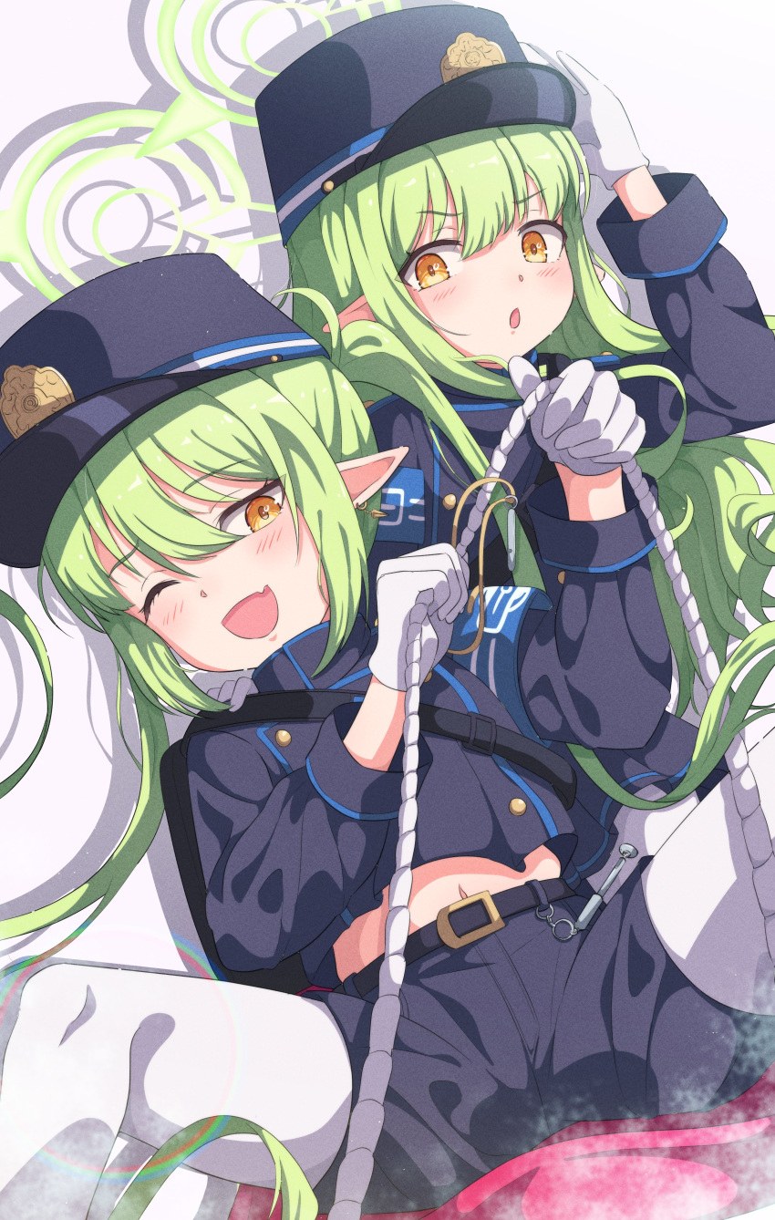 Safebooru - 2girls absurdres blue archive blue jacket blue skirt gloves ...