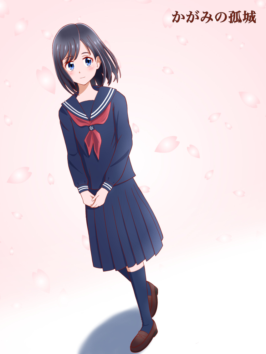 Safebooru - 1girl anzai kokoro black hair blue eyes blue sailor collar blue serafuku blue shirt ...