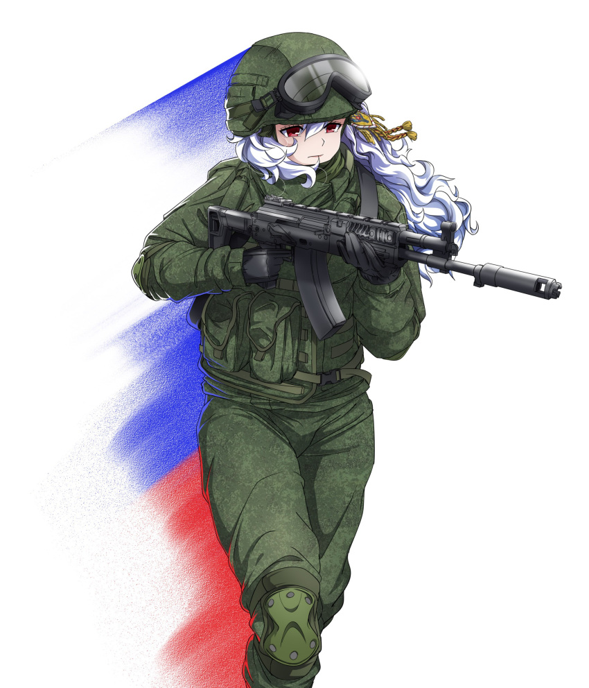 Safebooru - :| absurdres ak-74 alpha (alpha 1918) ammunition pouch army assault rifle black ...