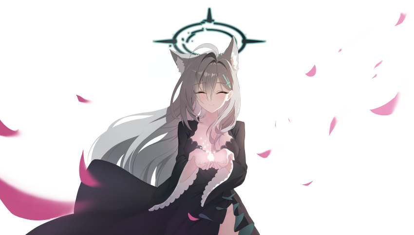 Safebooru - 1girl absurdres animal ear fluff animal ears black choker black dress black halo ...