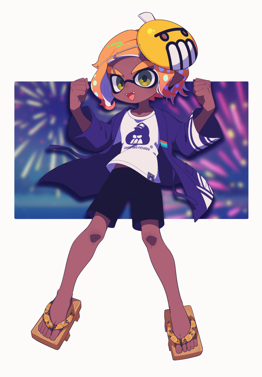 Safebooru - 1boy absurdres black shorts blue haori clenched hands ...