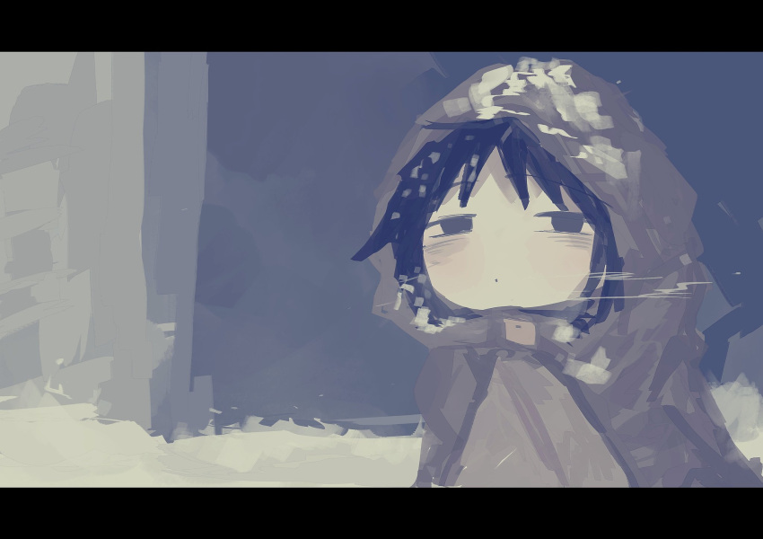 Safebooru - 1girl black eyes black hair blush breath brown cloak chito (shoujo shuumatsu ryokou ...