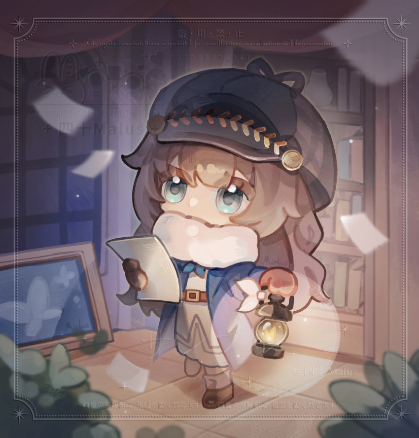 Safebooru - 1girl arched window blue coat blue eyes blue neckerchief ...