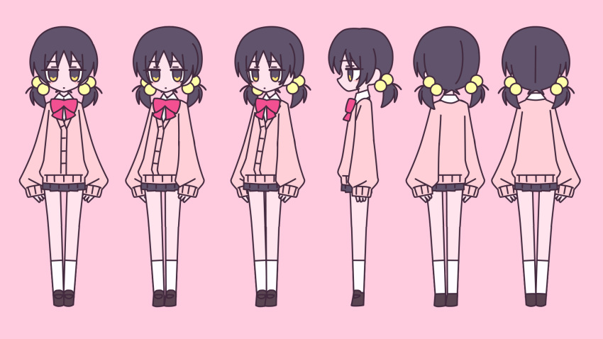 Safebooru - 1girl black footwear black hair black skirt blush stickers ...