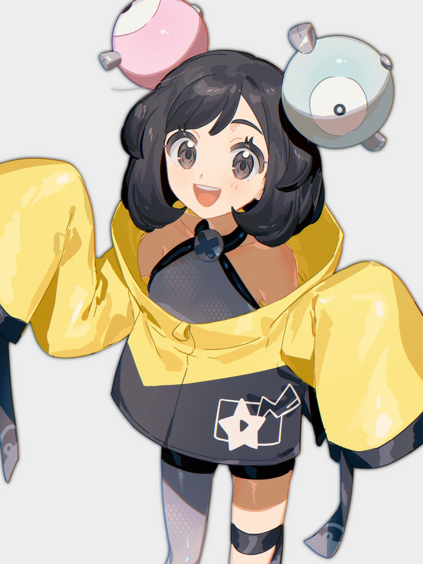 Safebooru - 1girl :d bare shoulders black eyes black hair character ...