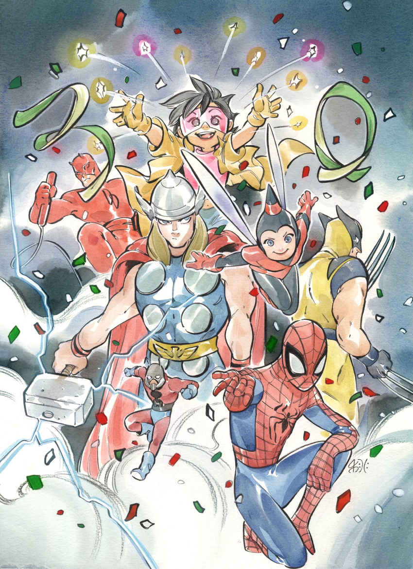 Safebooru - animal print animification ant-man armor avengers (series) black hair blonde hair ...