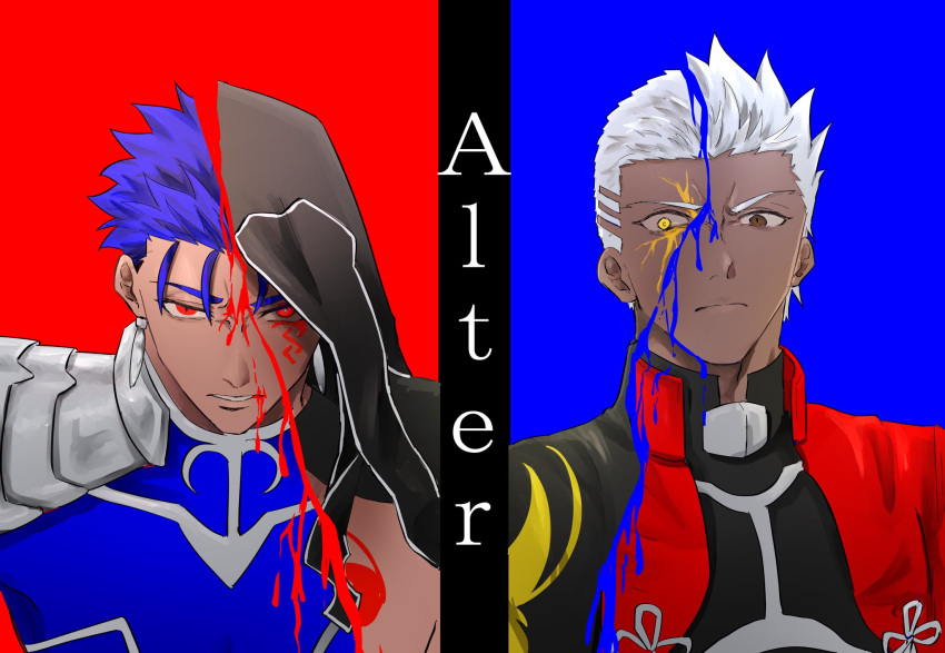 Safebooru - alternate form archer (fate) armor blood blue hair body ...