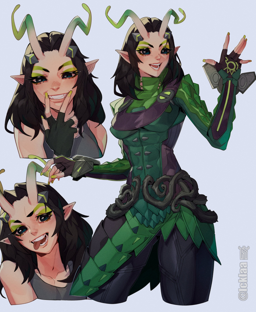 Safebooru - 1girl absurdres alien antennae black eyes black hair ...