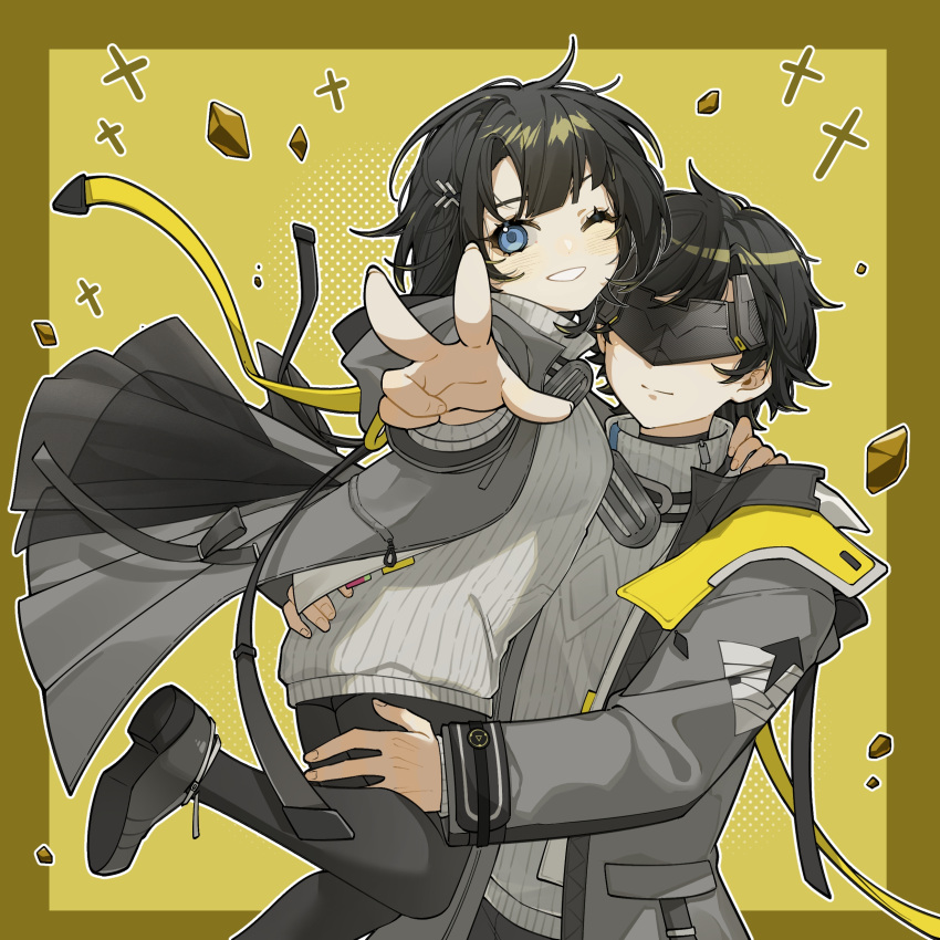 Safebooru - 1boy 1girl absurdres arknights arknights: endfield black footwear black pantyhose ...