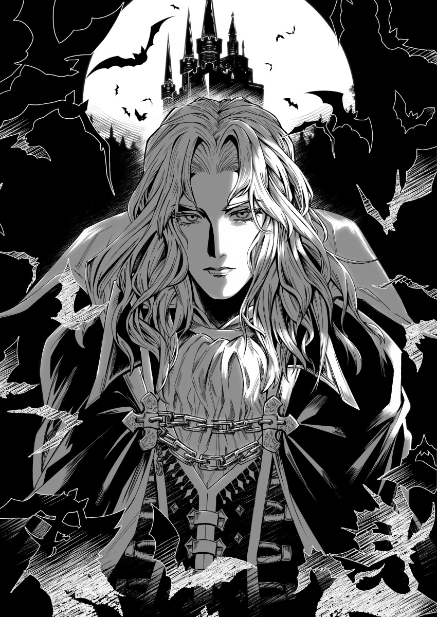 Safebooru - 1boy absurdres alucard (castlevania) cape castle castlevania (netflix) castlevania ...