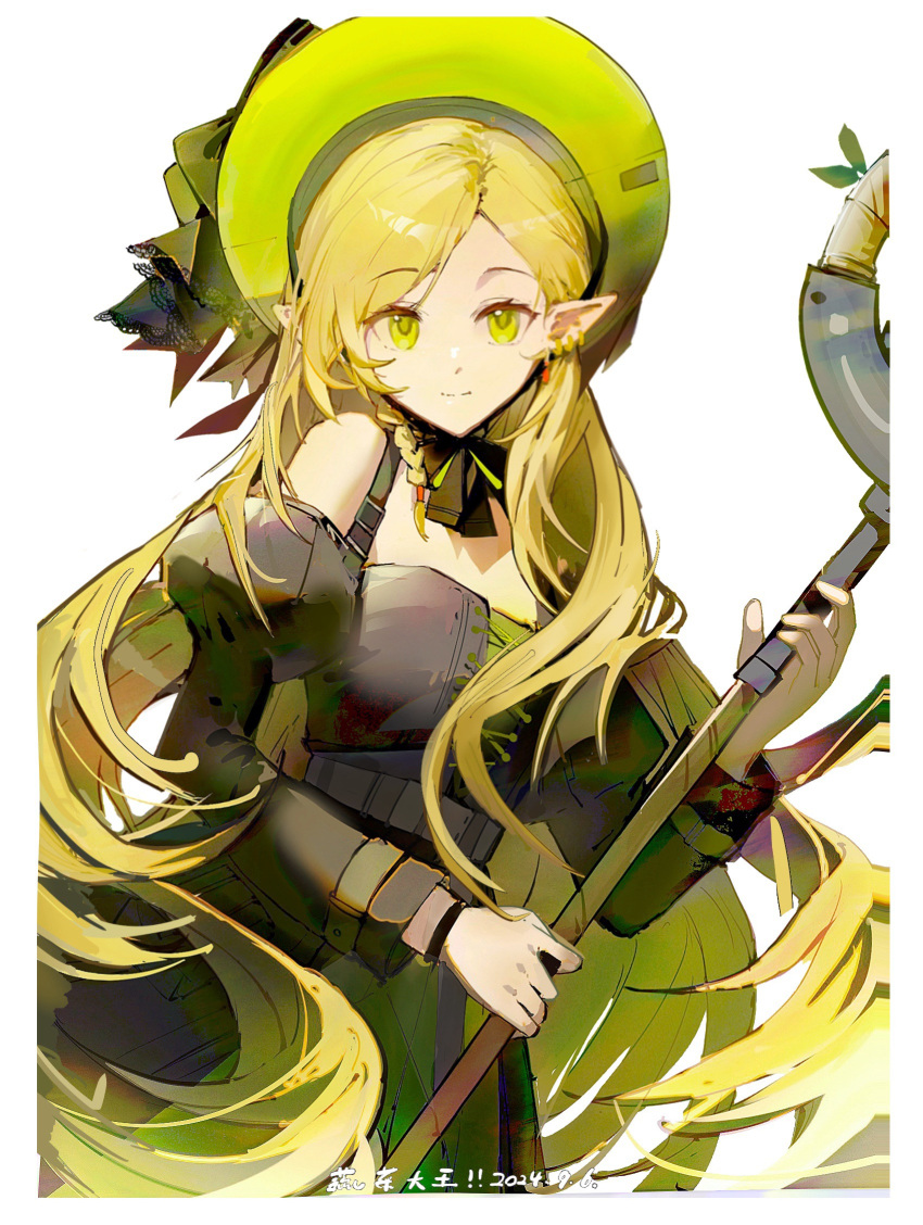 Safebooru - 1girl ambrosia (dungeon meshi) arknights artist name bare shoulders black dress ...