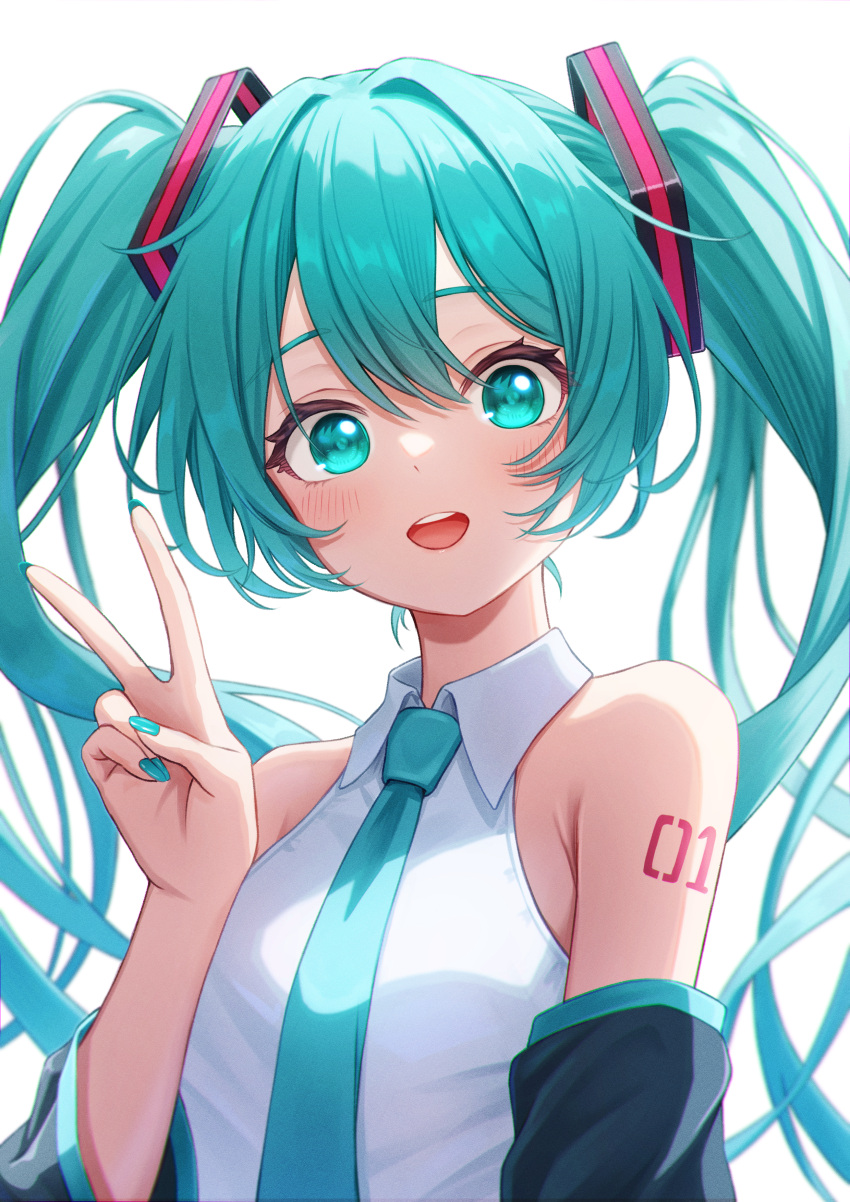 Safebooru - 1girl absurdres aqua eyes aqua hair aqua nails aqua necktie aqua stripes arm tattoo ...