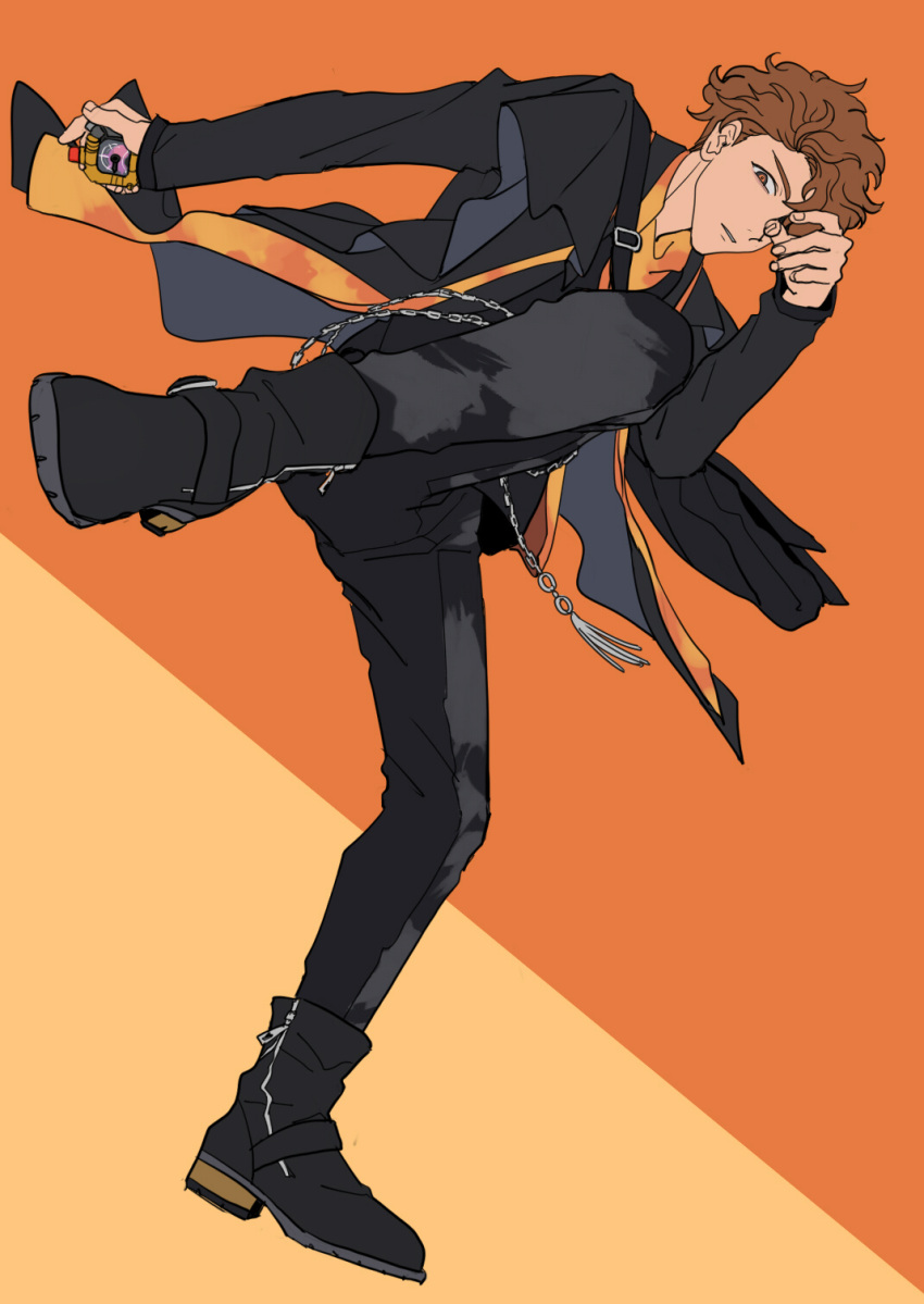 Safebooru - 1boy azkn bakuage sentai boonboomger black coat black footwear black pants boonboom ...