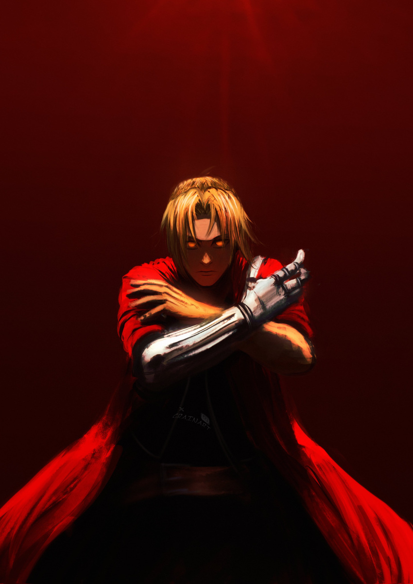 Safebooru - 1boy absurdres blonde hair coat crain1art crossed arms edward elric fullmetal ...