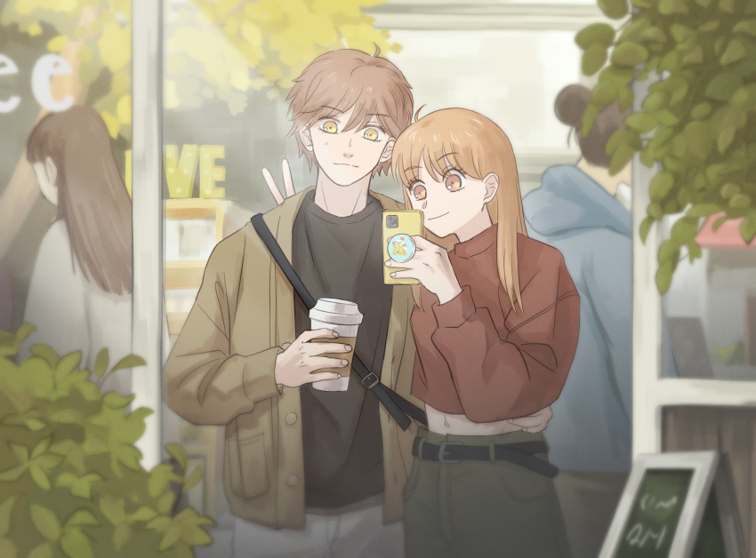 Safebooru - 1boy 1girl 1halfvanilla arm around waist ayase chihaya belt black belt black shirt ...