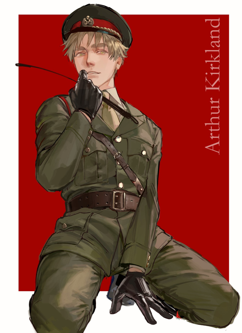 Safebooru - 1boy axis powers hetalia black gloves black hat black shoes blonde hair border ...