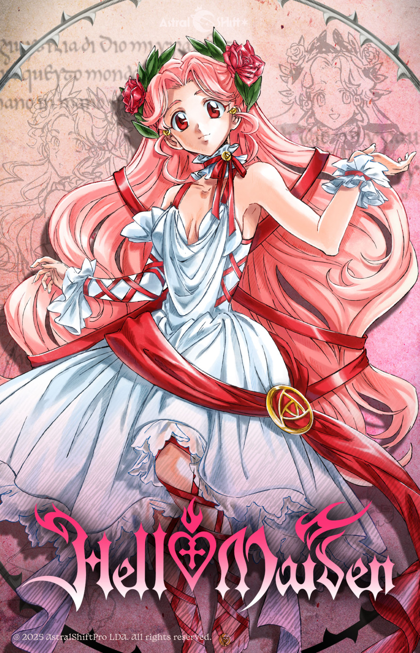 Safebooru - absurdres barefoot detached sleeves dress flower frills full body greco-roman ...