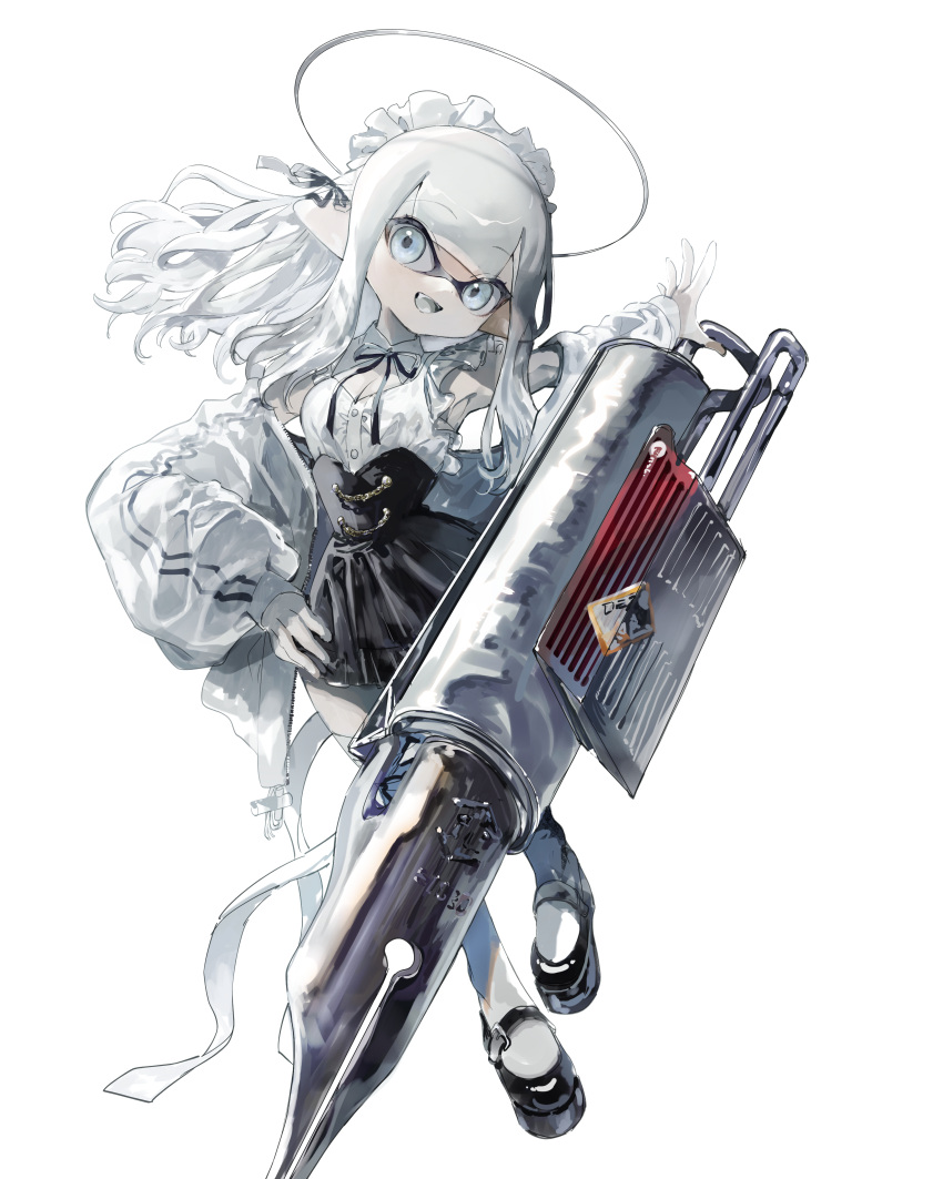 Safebooru - 1girl absurdres commentary request dress fang flingza ...