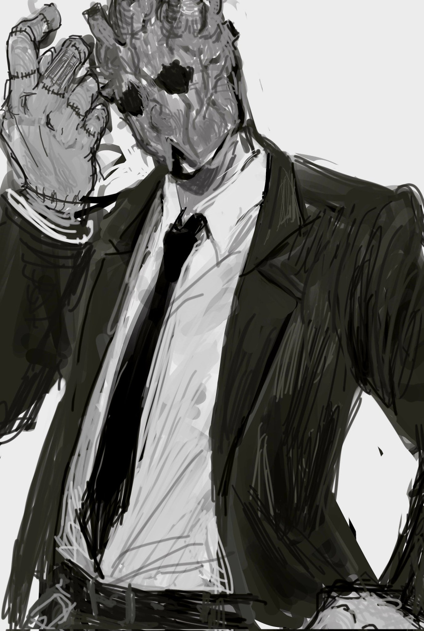 Safebooru - 1boy belt collared shirt dorohedoro greyscale heart (organ ...