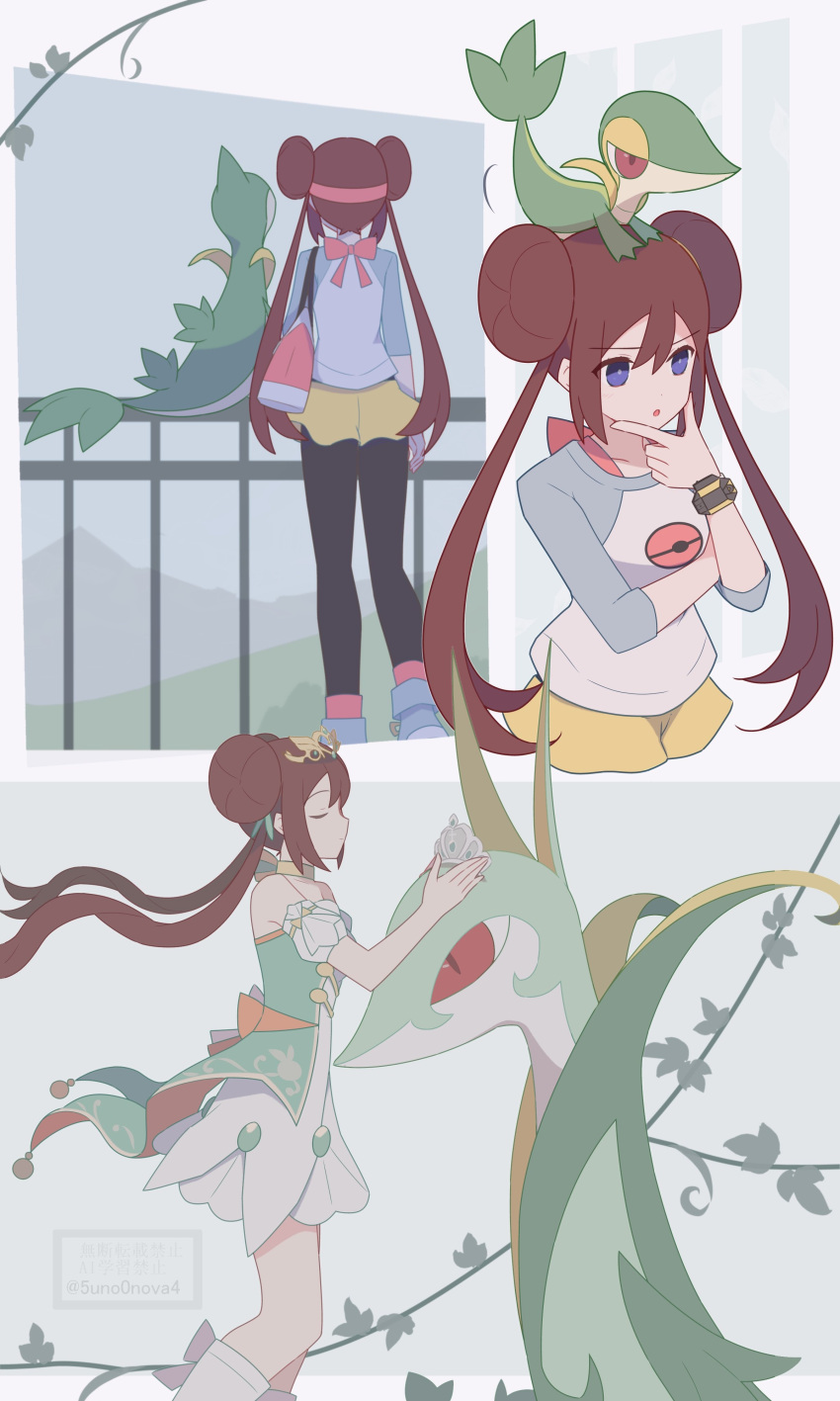Safebooru - 1girl 343rone absurdres bare shoulders blue eyes brown hair collarbone double bun ...
