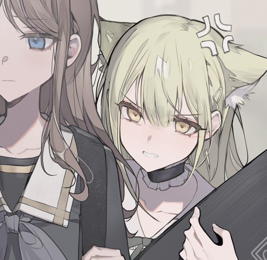 Safebooru - 2girls absurdres anger vein animal ear fluff animal ears arm hug bang dream! bang ...