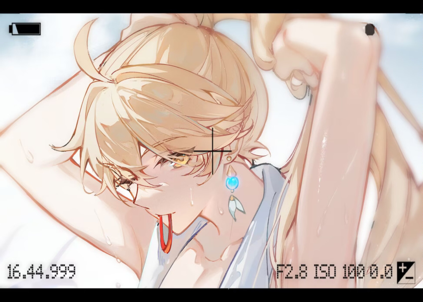 Safebooru - 1boy aether (genshin impact) aether (hot springs) (genshin impact) ahoge blonde hair ...