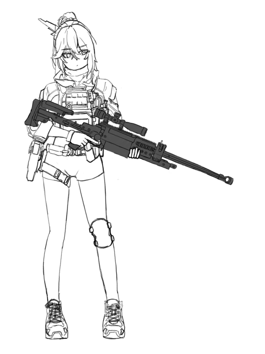 Safebooru - 1girl alternate costume anti-materiel rifle beni random body armor bolt action ...