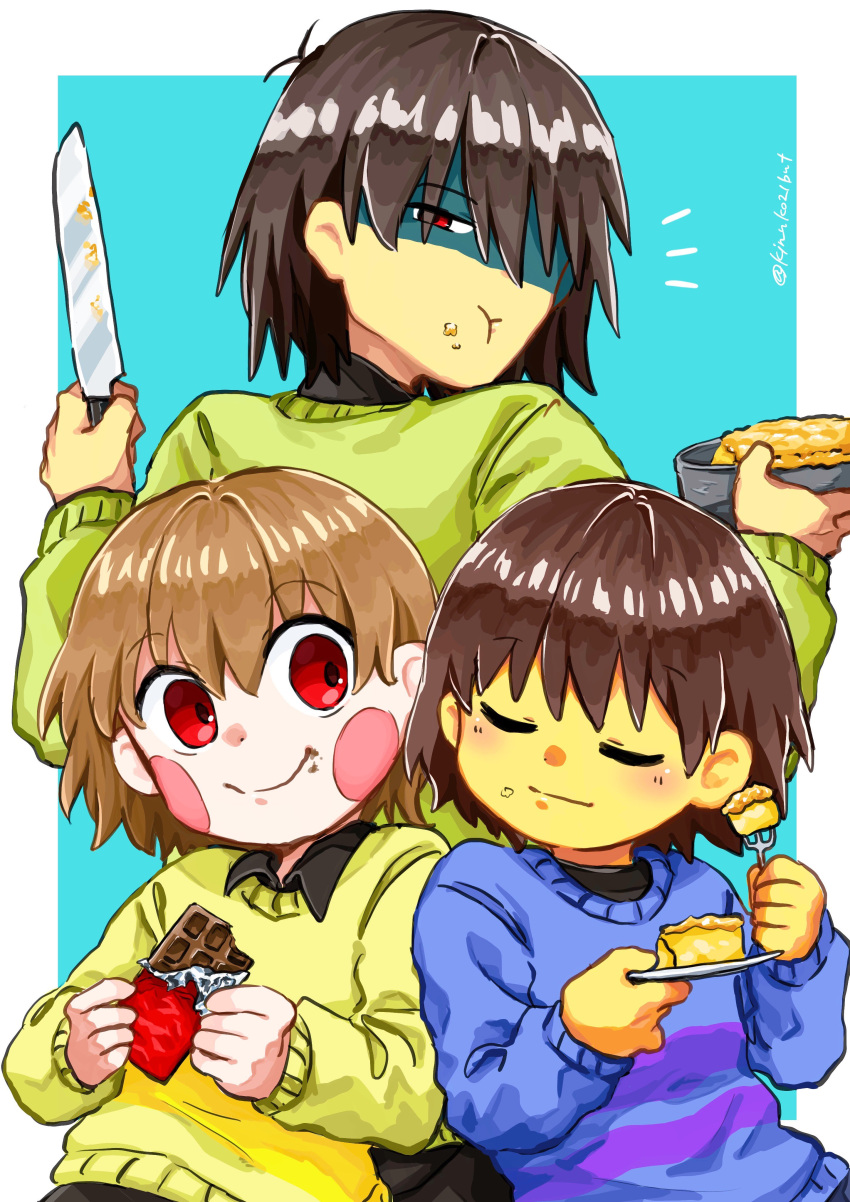 Safebooru - 3others :t absurdres antenna hair aqua background bad id ...